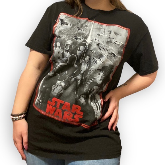 Star Wars | Tops | Star Wars Last Jedi Montage Tshirt | Poshmark